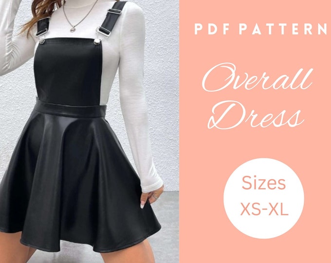 Overall Dress Sewing Pattern, Bib Overall Dress Sewing Pattern, Women's ...