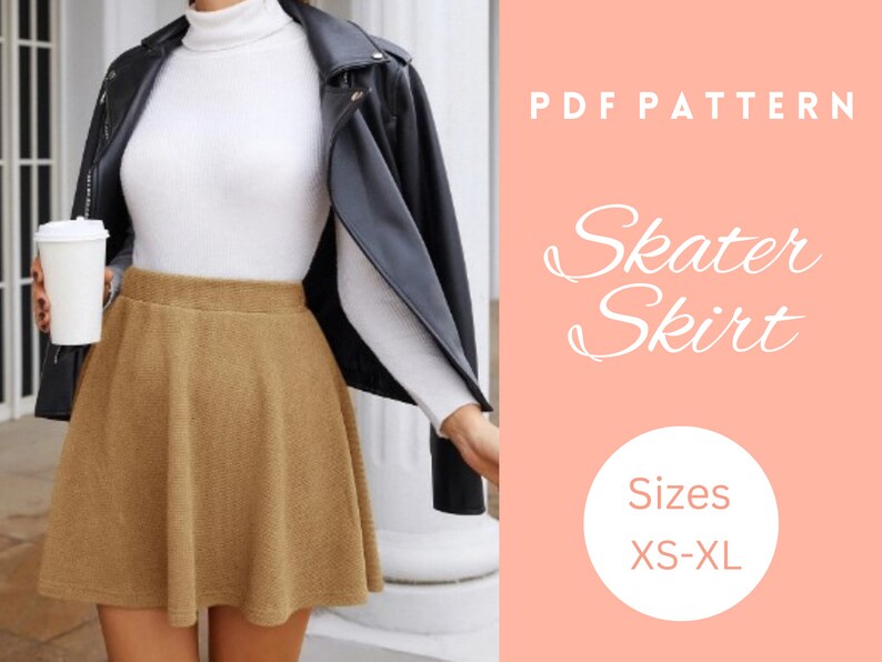 Easy Skater Skirt Sewing Pattern Womens Skater Skirt Pattern Skater Skirt Pattern Pdf