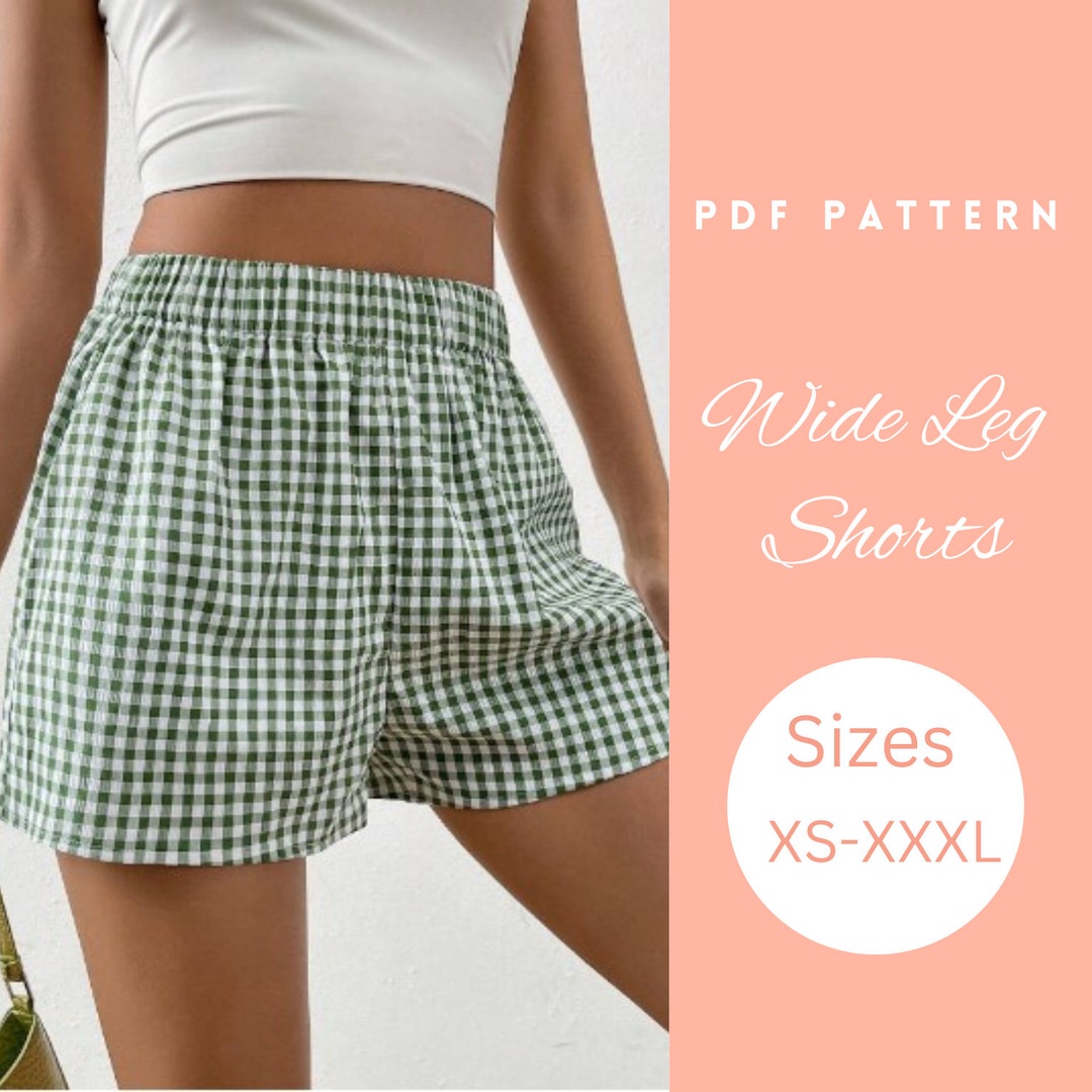 Wide Leg Shorts Sewing Pattern, Shorts Sewing Pattern, PDF Download ...
