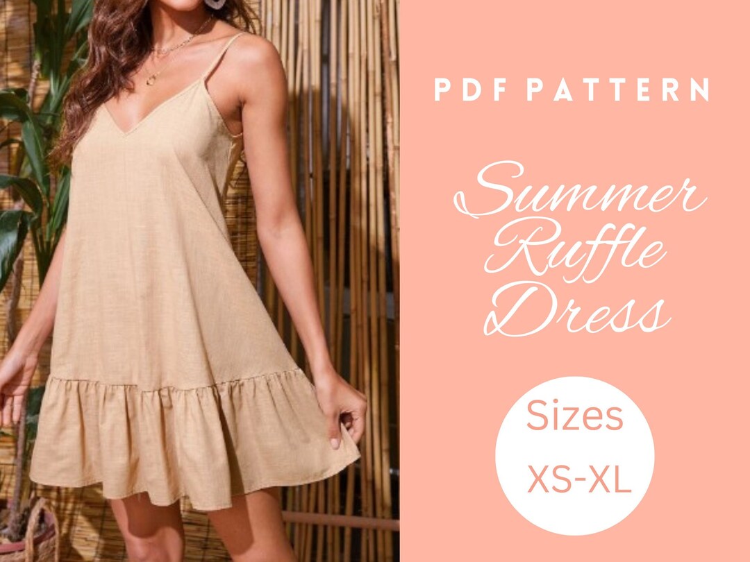 Summer Ruffle Dress Sewing Pattern, Ruffle Dress Sewing Pattern, PDF ...