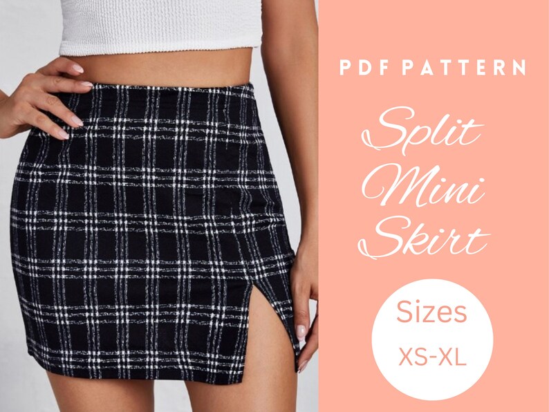 Mini Skirt Sewing Pattern, Easy Mini Skirt Sewing Pattern, Quick ...