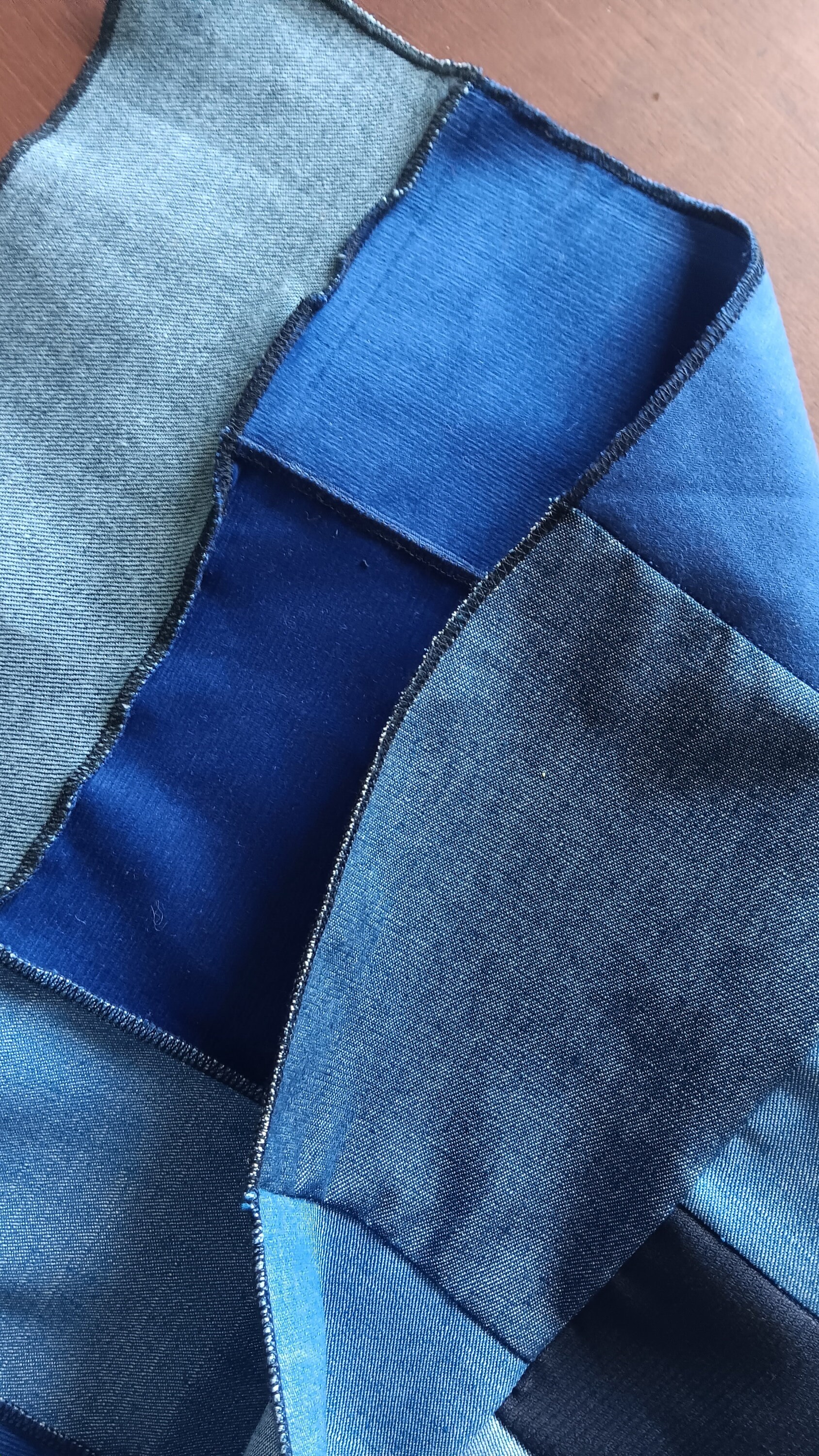 Patchwork Upcycled Fabric, Denim Patchwork, Upcycled Home Decor, Handmade Unique Upcycled Fabric ...