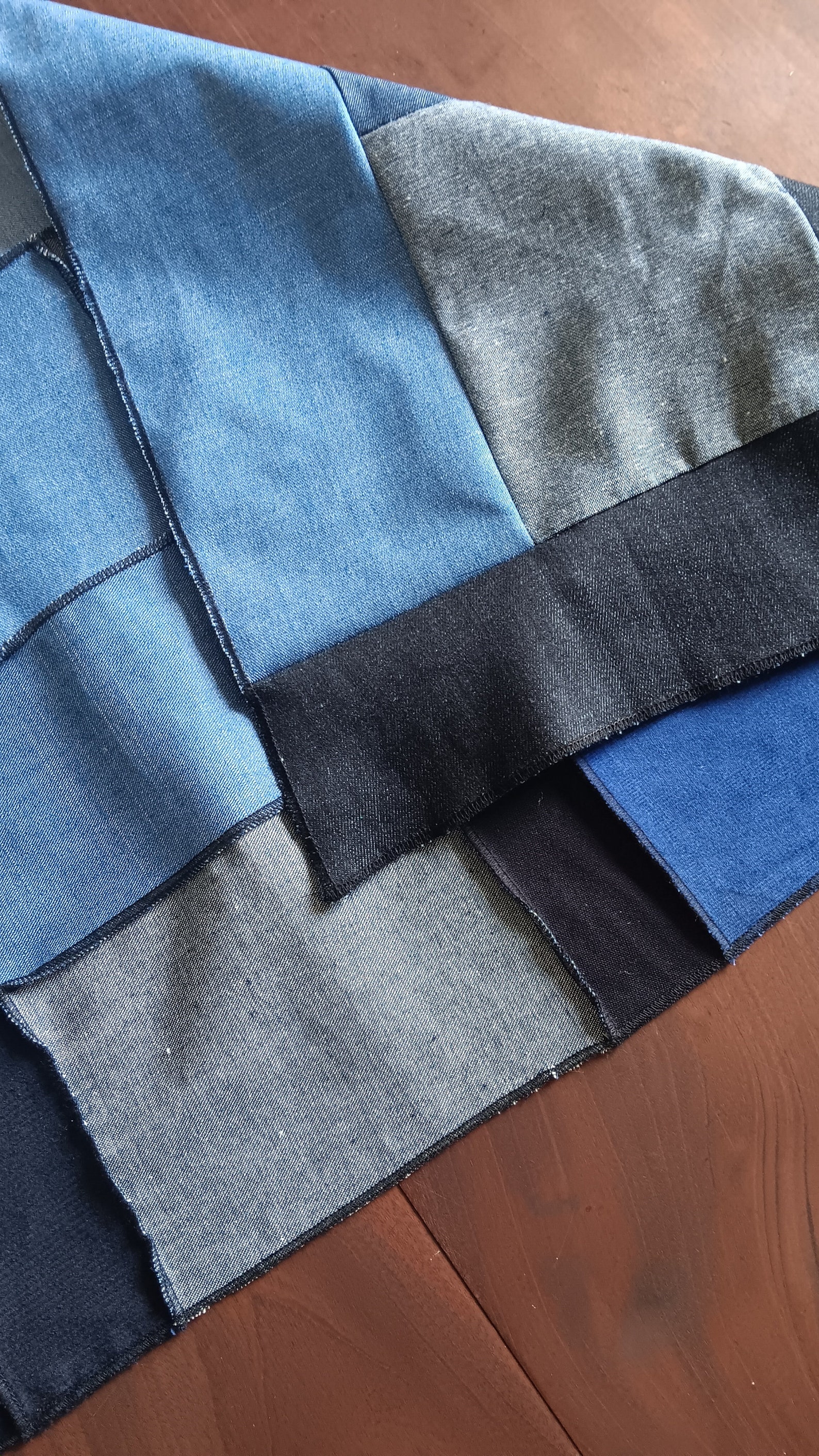 Patchwork Upcycled Fabric, Denim Patchwork, Upcycled Home Decor, Handmade Unique Upcycled Fabric ...