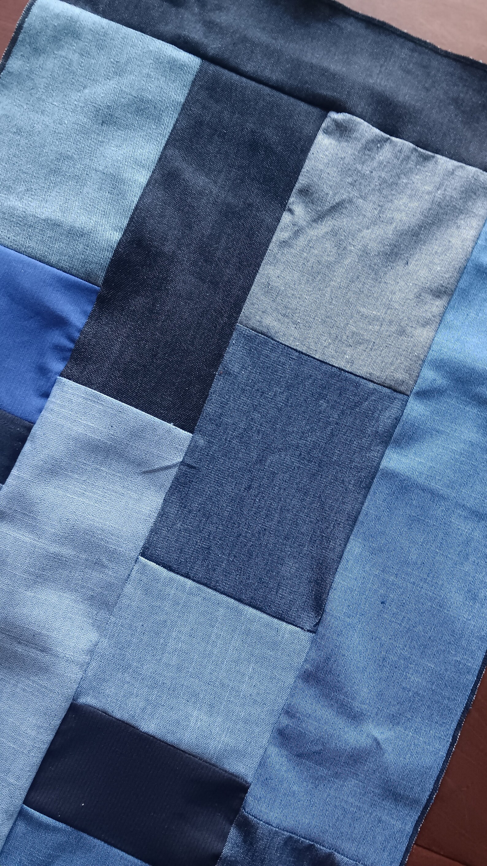 Patchwork Upcycled Fabric, Denim Patchwork, Upcycled Home Decor, Handmade Unique Upcycled Fabric ...