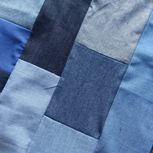 Patchwork Upcycled Fabric, Denim Patchwork, Upcycled Home Decor ...