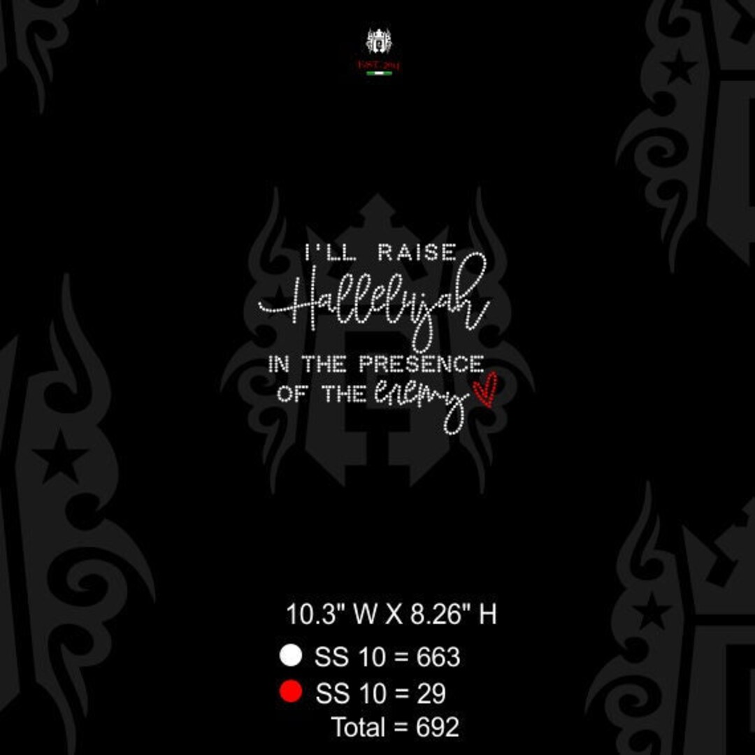 Hallelujah Praise Rhinestone Template Instant Digital Download SVG ...