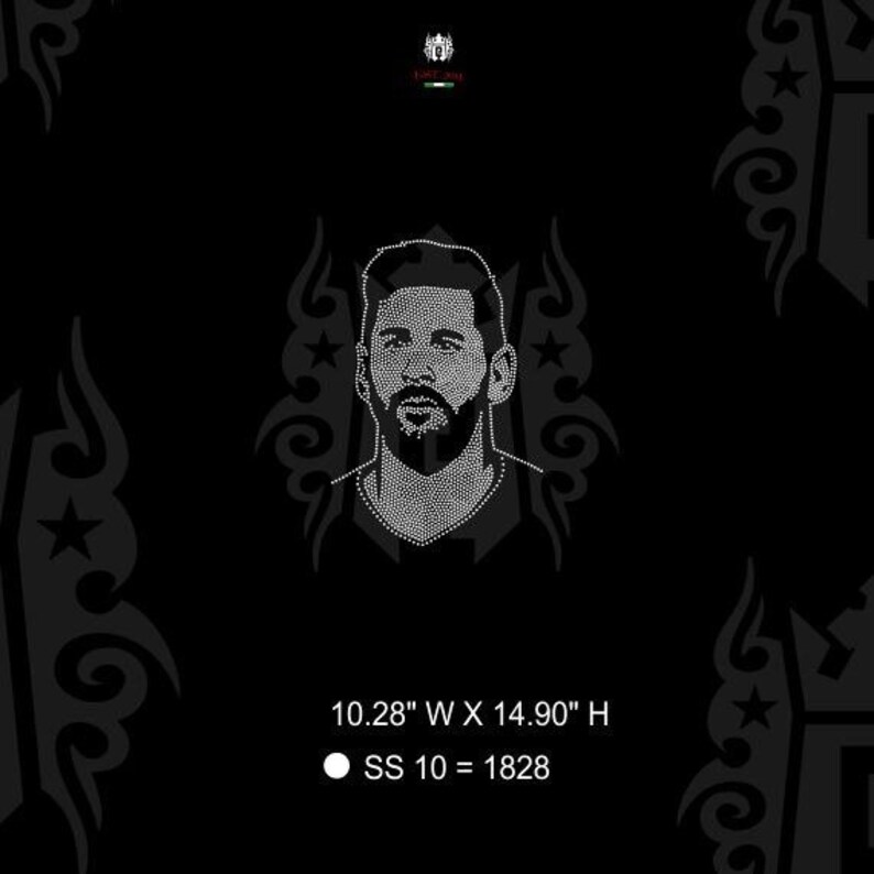 Lionel Messi Portrait Rhinestone Template Instant Digital Download SVG ...