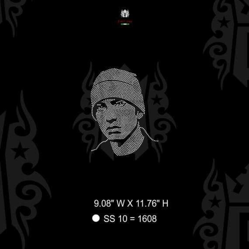 Eminem Portrait Rhinestone Template Digital Download SVG - Etsy