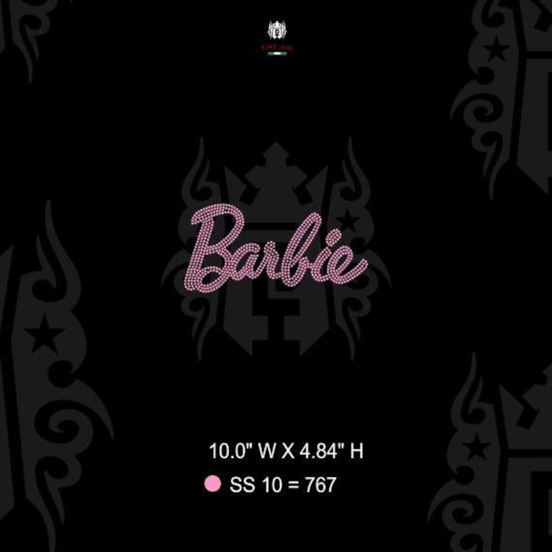 Barbie Name Rhinestone Template Instant Digital Download SVG Design Cut ...