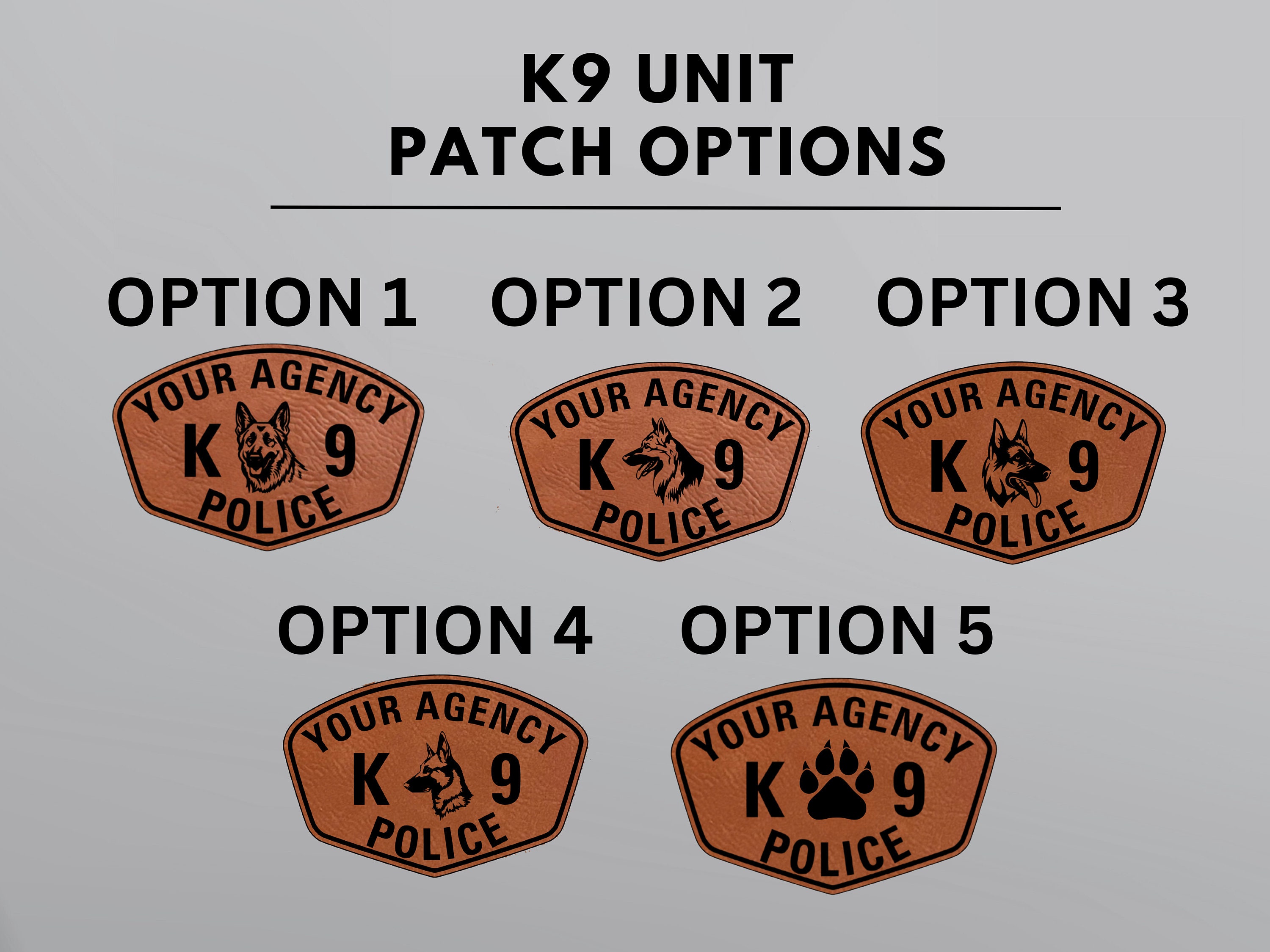 Custom K9 Police Dog Logo Emblem Personalized Canine Unit Badge ...
