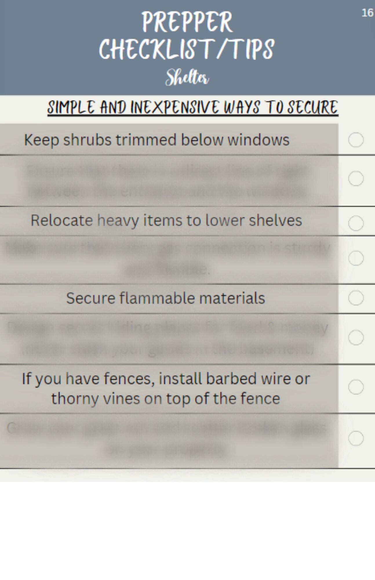 Prepper Survival Checklist W/ Tips | Printable & Editable Digital ...