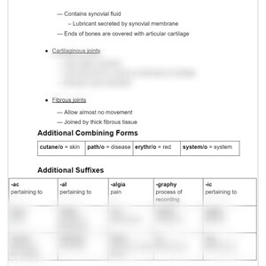 Medical Terminology Notes | 7 Chapters | Organized Printable Cheat ...