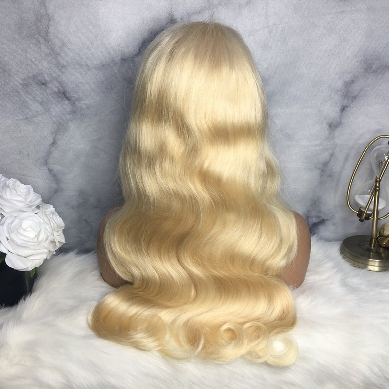 Blonde 613 Body Wave 13X4 Lace Closure Human Hair Wig - Etsy