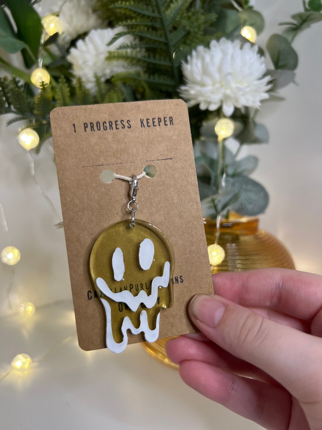 Lemon Lime Melting Smiley Progress Keeper for Knit and Crochet - Etsy