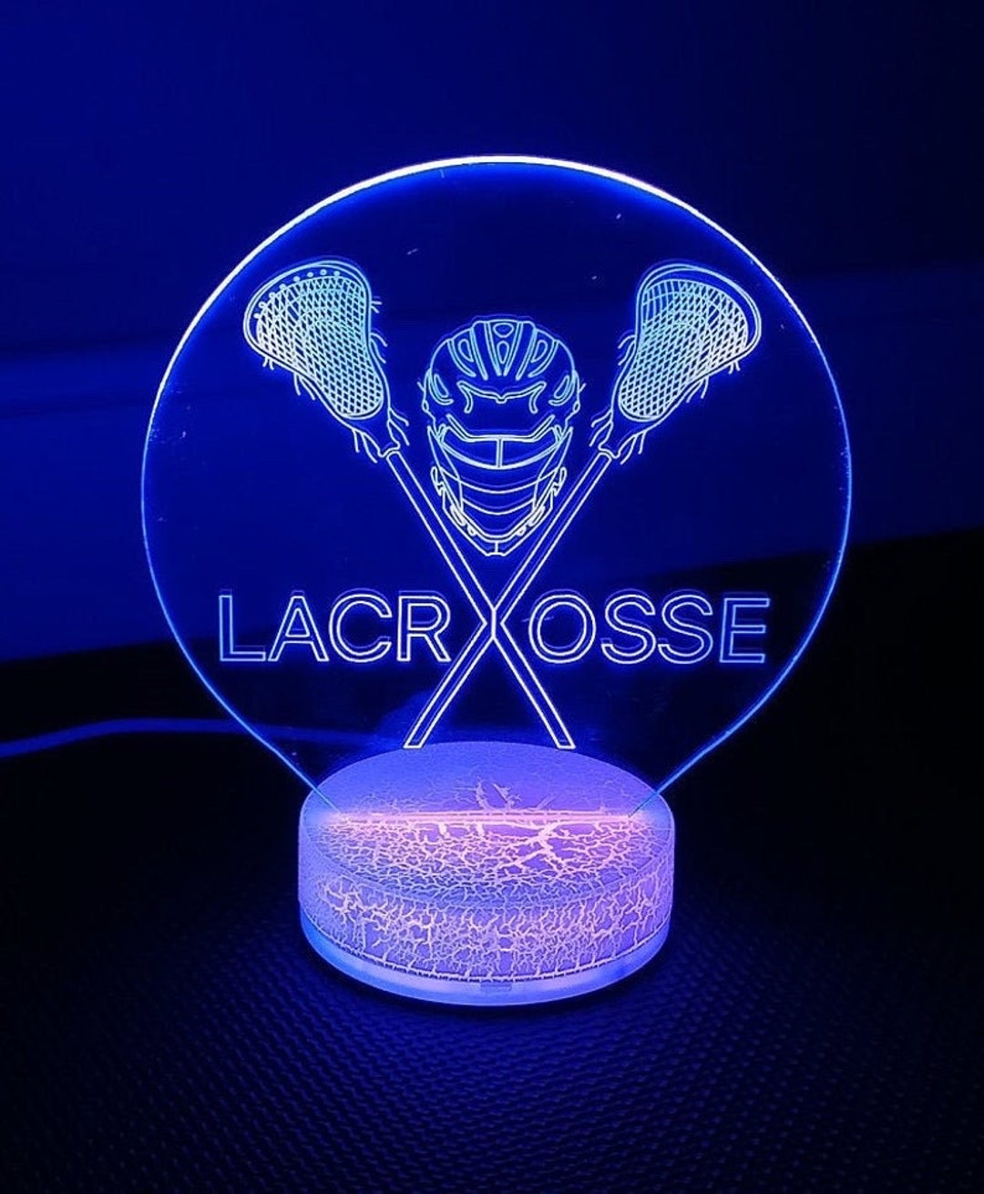 Lacrosse Logo 3D Night Light Multi Color Changing Lamp for Children ...
