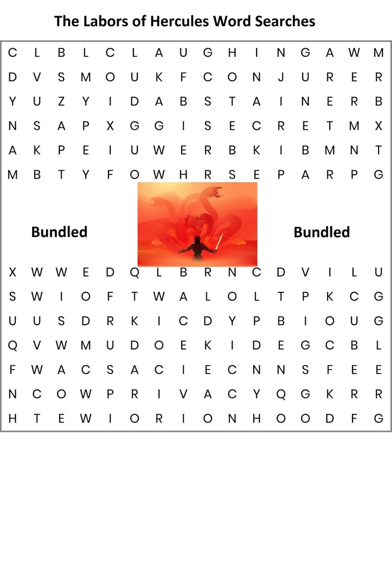 The Labors of Hercules Word Search Bundle - Etsy