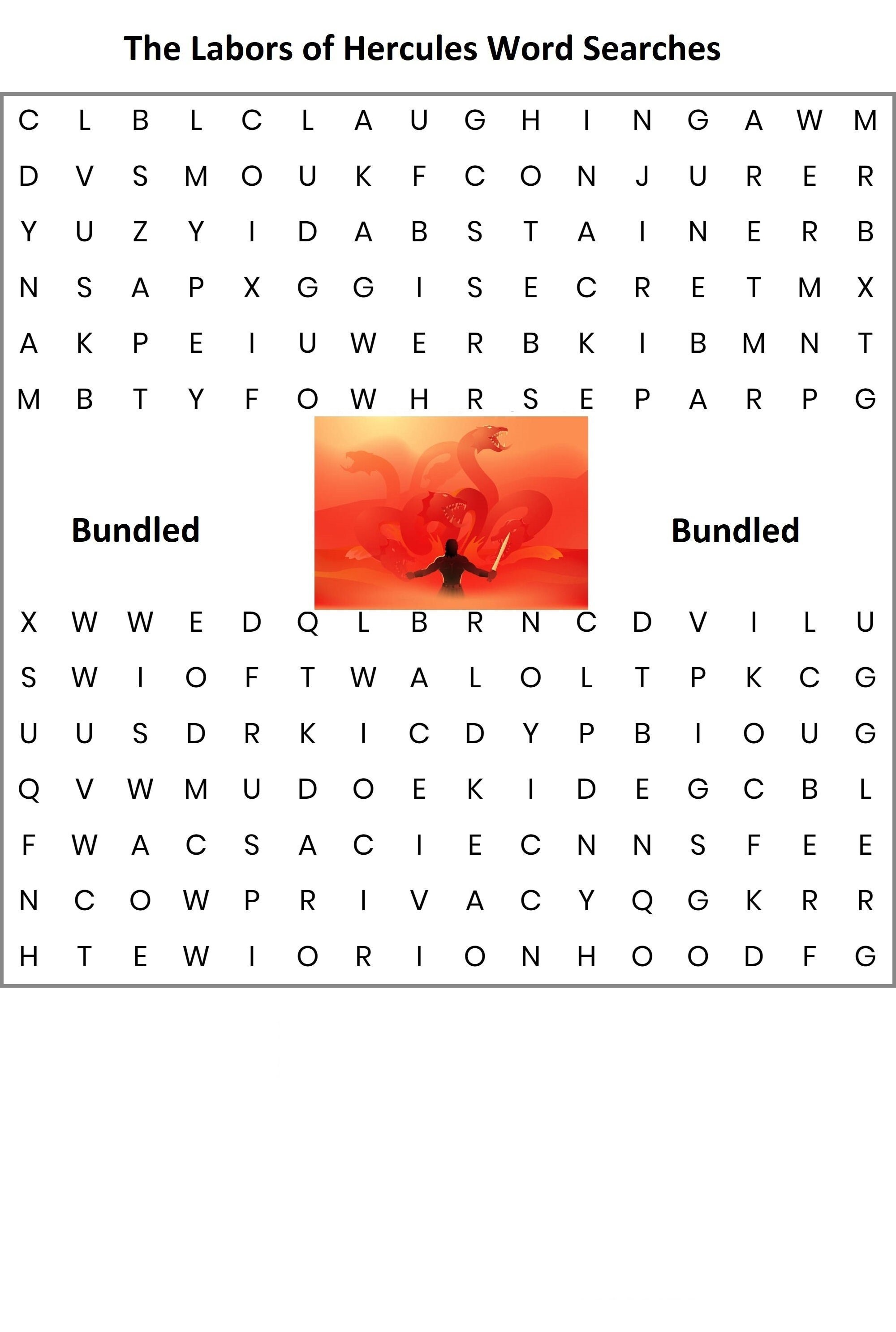 The Labors of Hercules Word Search Bundle - Etsy