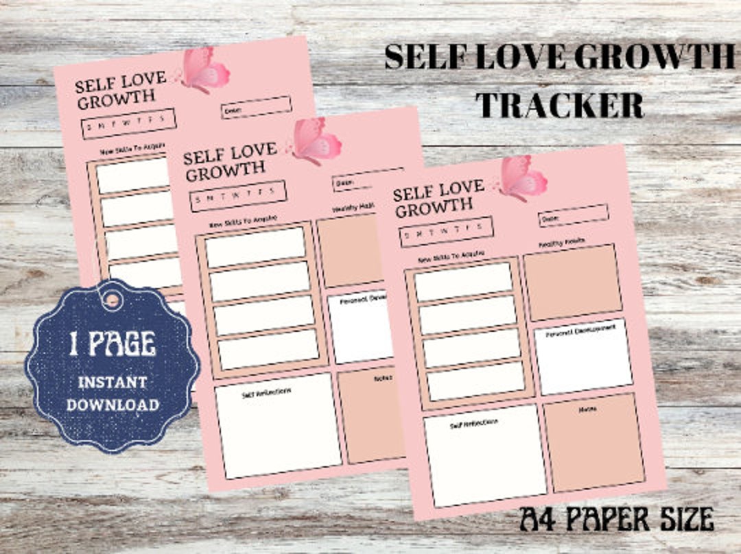 Printable Self Love Tracker Minimalist Self Love Planner Self ...