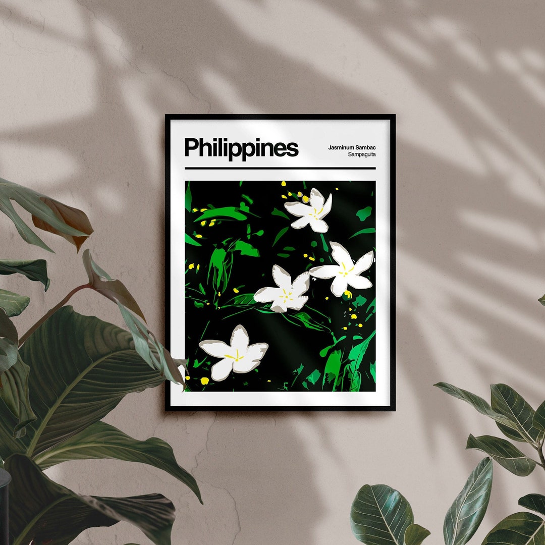 Philippines Botanical Poster - Botanical Abstract Art, Philippines Wall ...