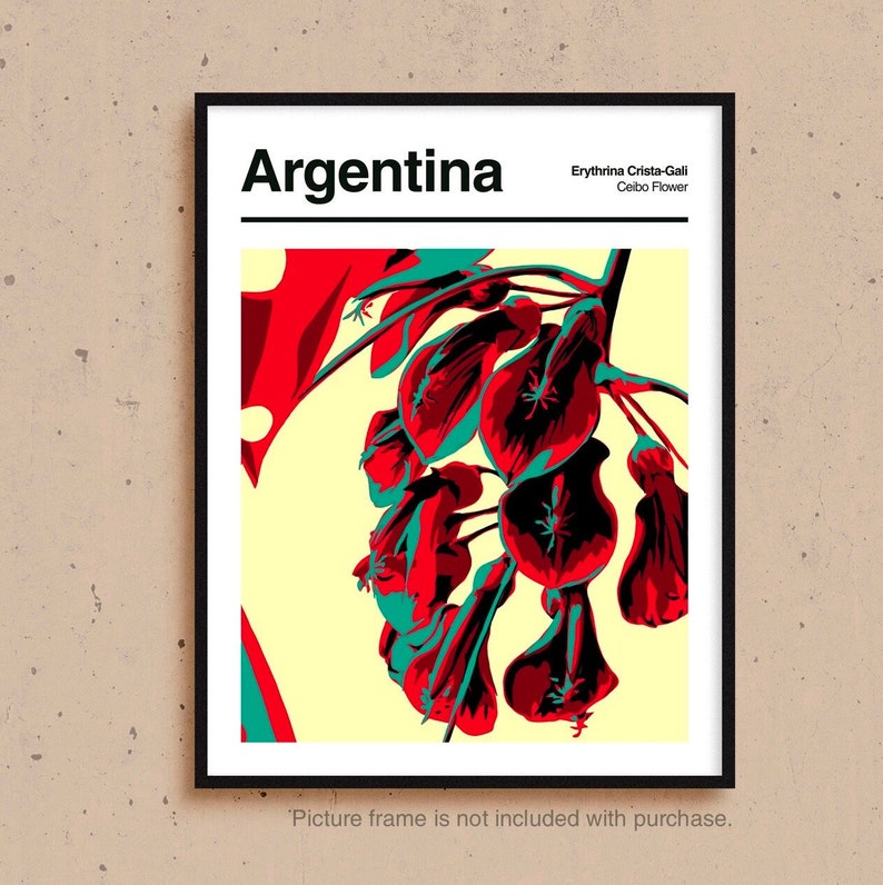 Argentina Botanical Art - Botanical Abstract Art Poster, Flower Market ...