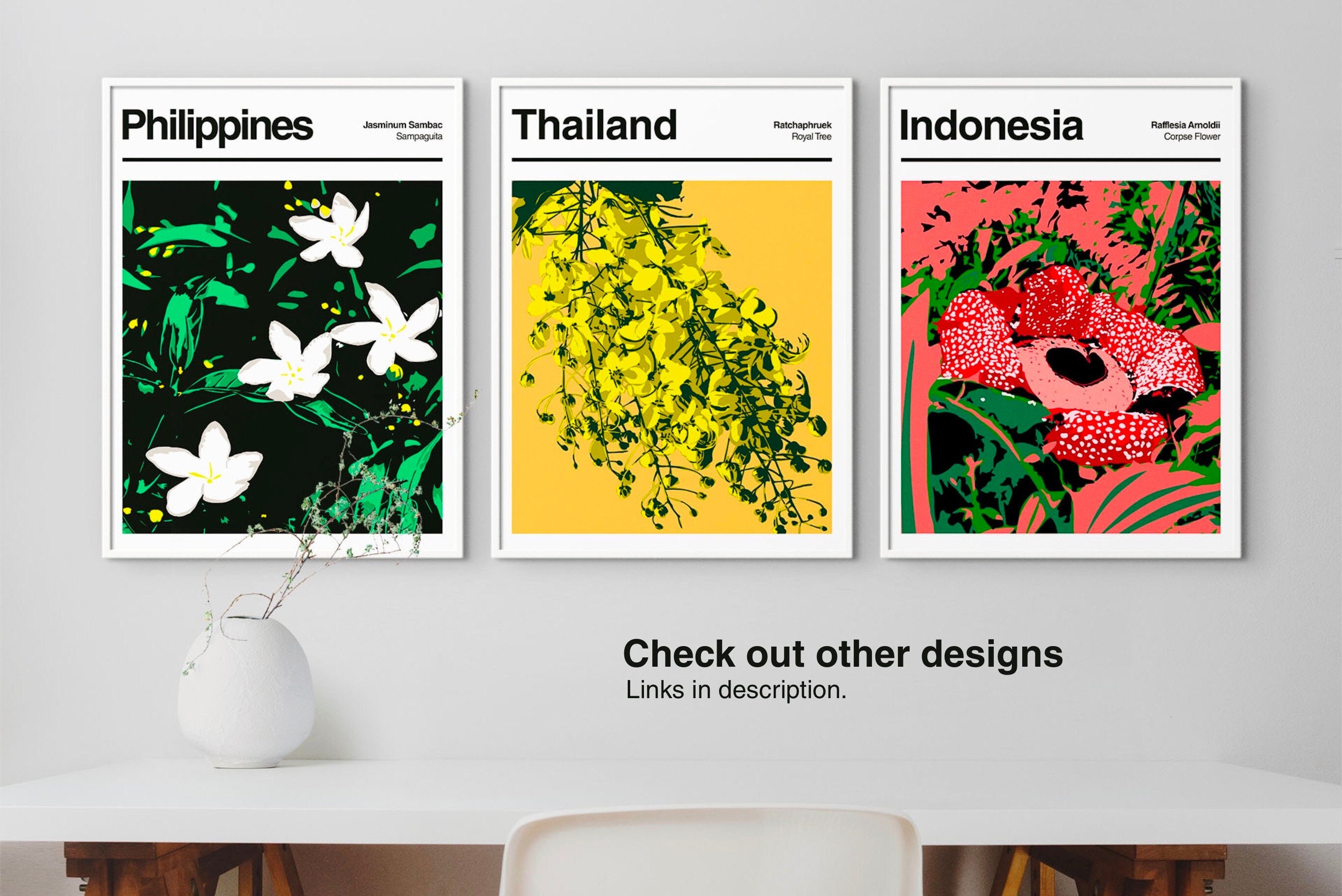 Philippines Botanical Poster - Botanical Abstract Art, Philippines Wall ...