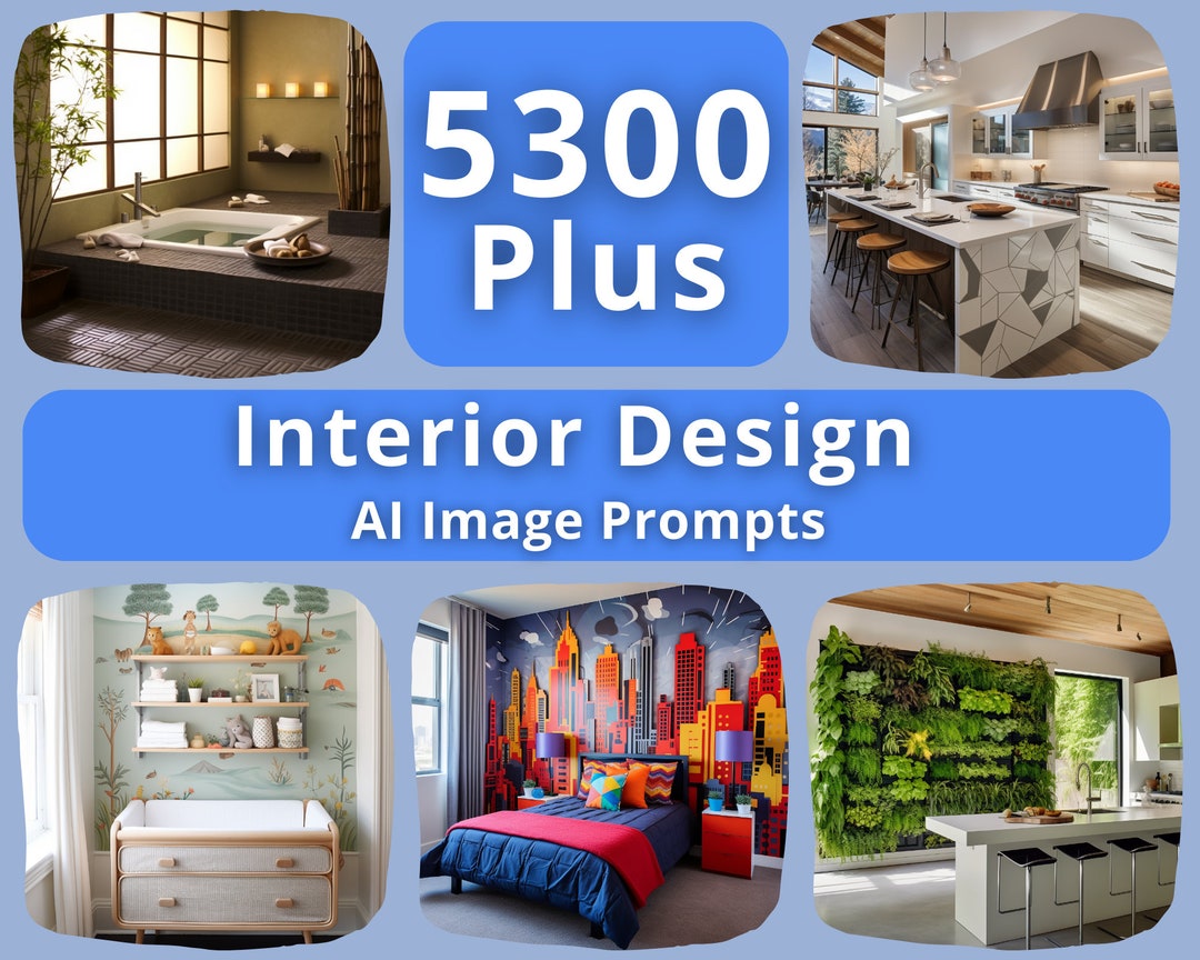 5300 Interior Design AI Image Prompts Midjourney Dall-e Wide Variety ...