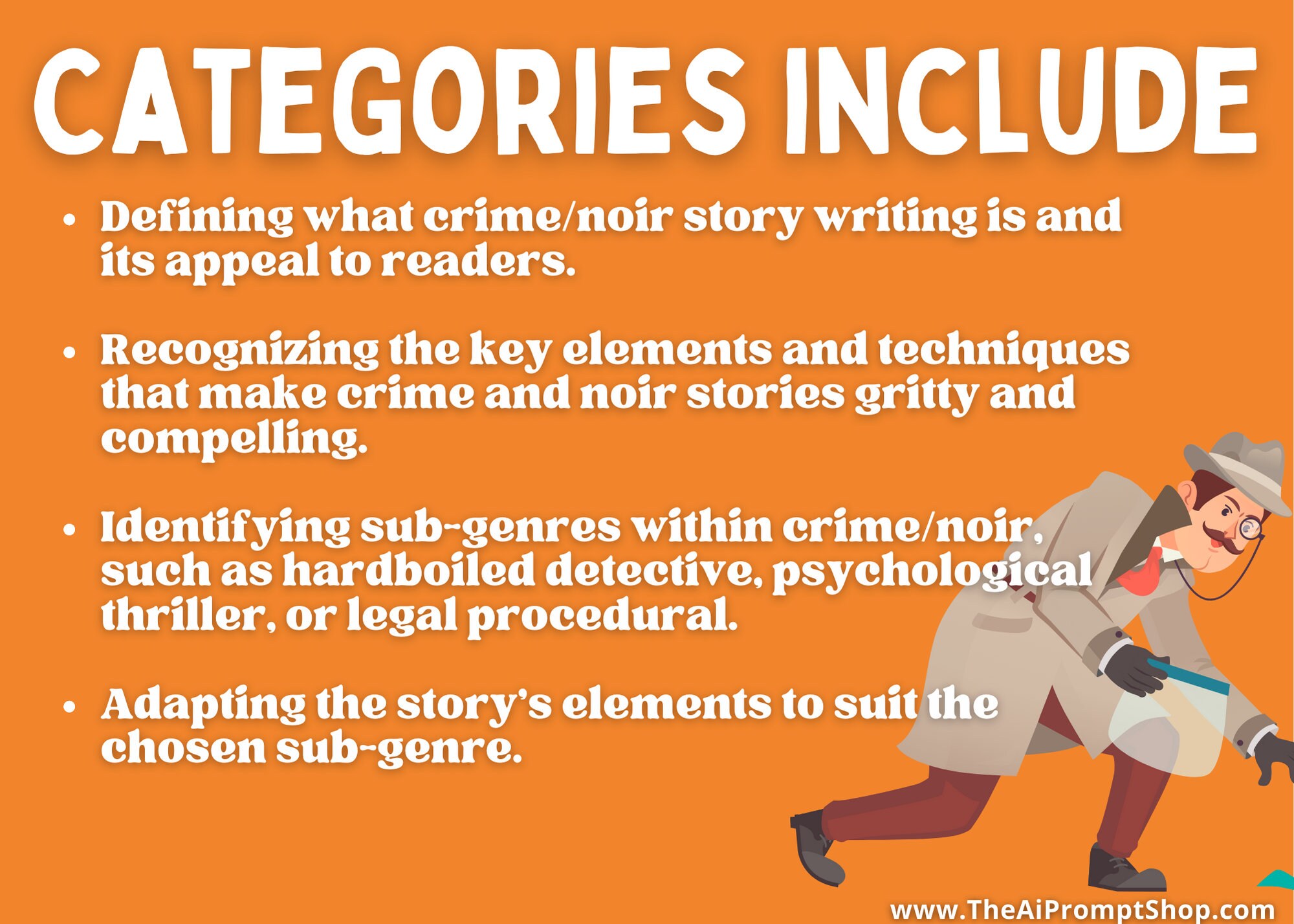 Chatgpt Prompts Crime Noir Story Writing AI Digital Download Chat GPT ...