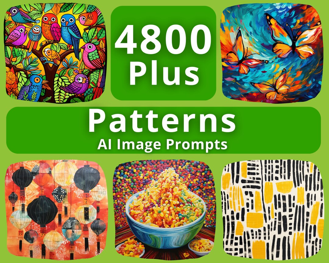 4800 Patterns AI Image Prompts Midjourney Dall-e Wide Variety digital ...