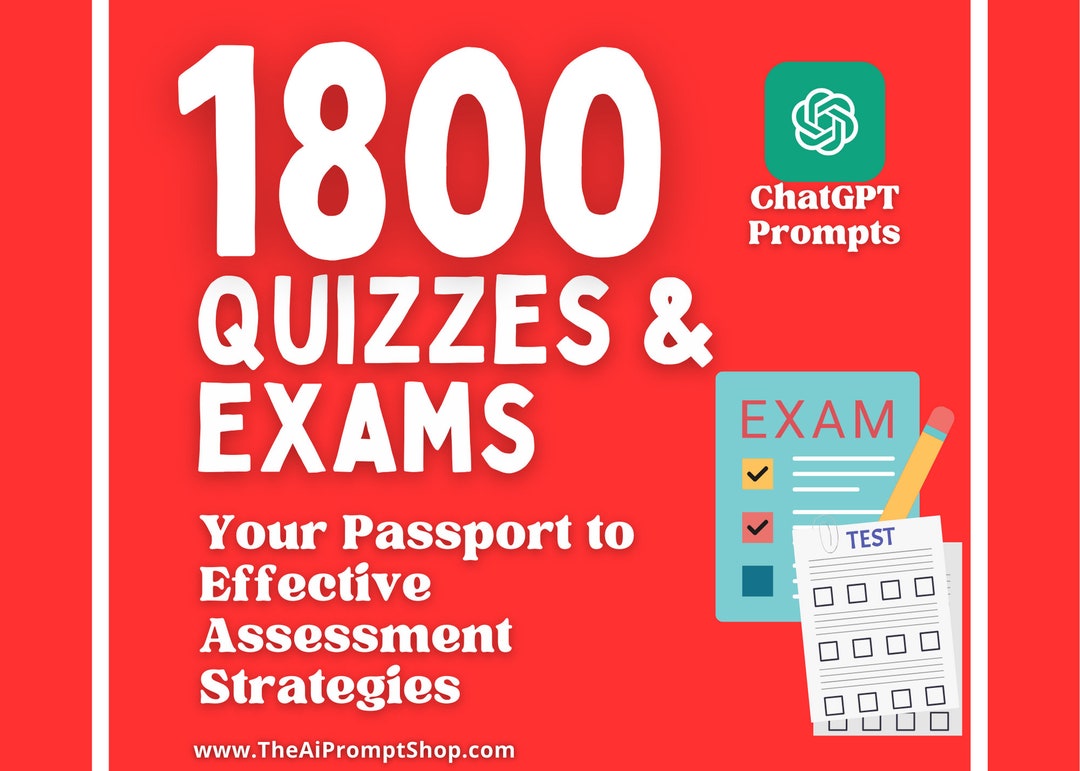 Chatgpt Prompts quizzes and Exams Teachers AI Digital Download Chat GPT ...