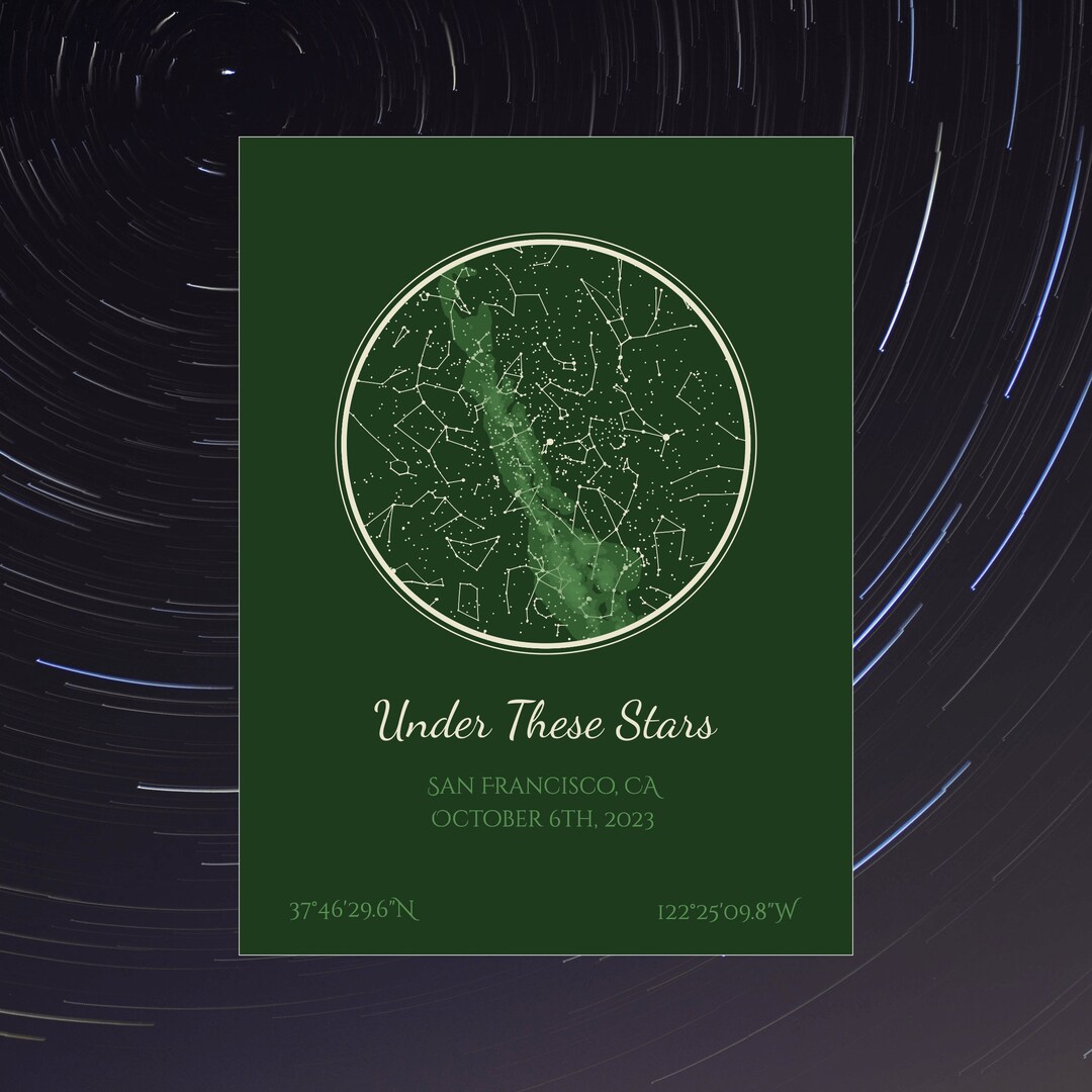 Augusta Vibes Star Map - Custom Star Map - Personalized Star Chart ...