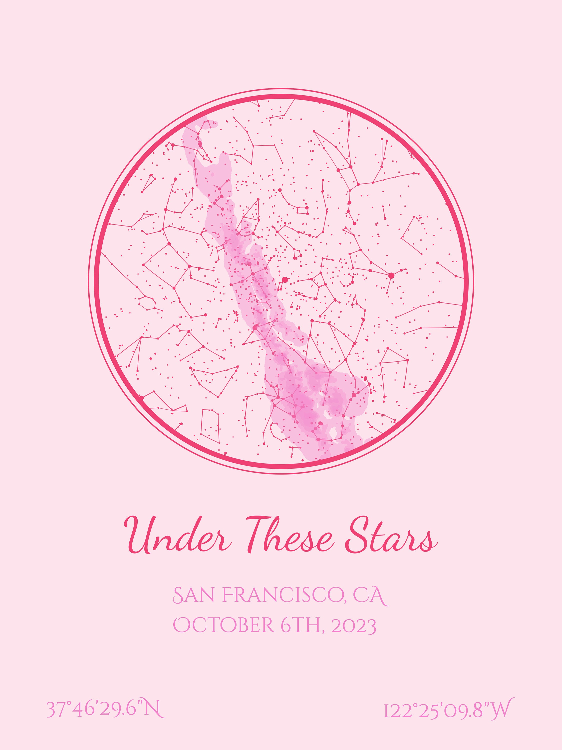 Valentine Vibes Star Map - Custom Star Map - Star Chart - Night Sky ...