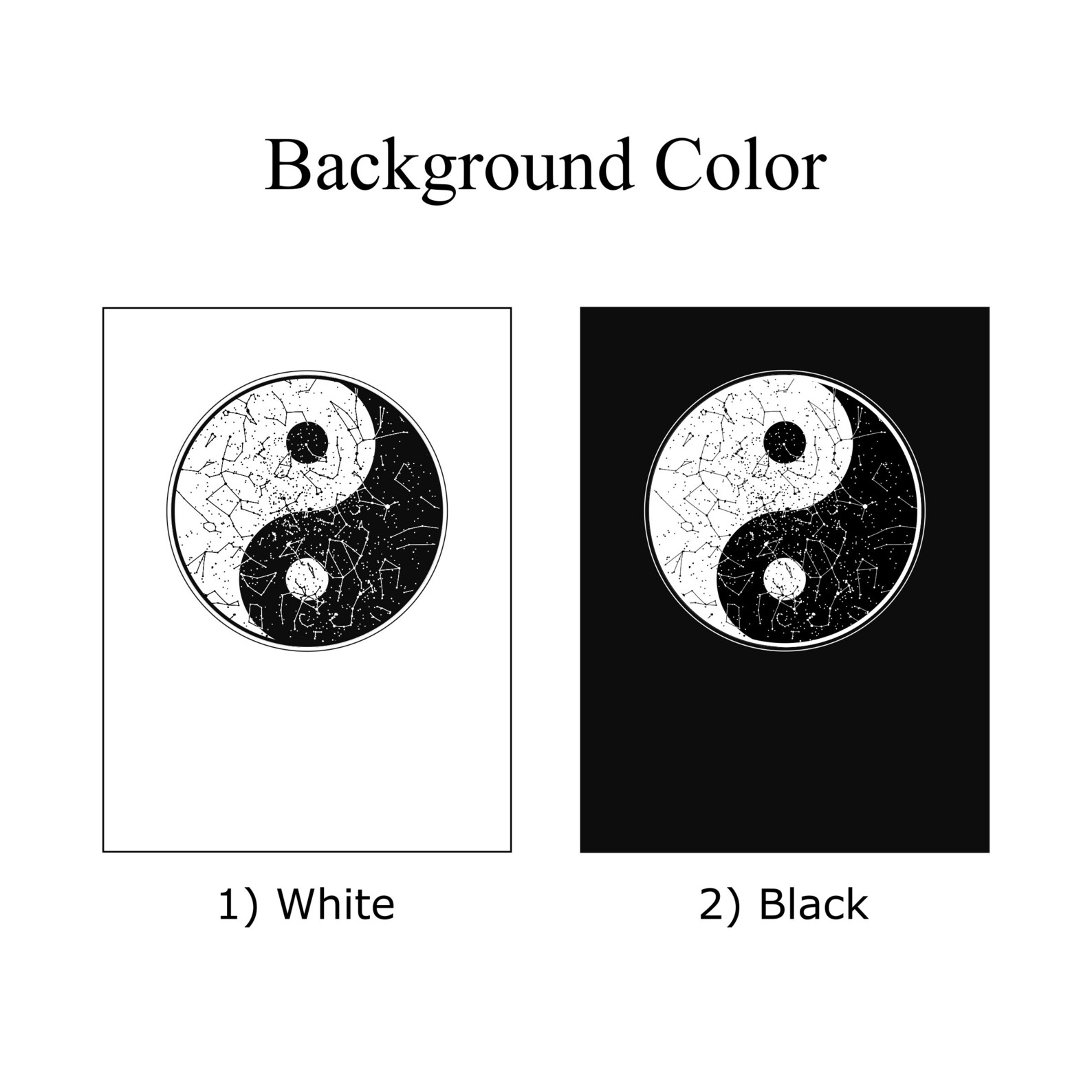 Yin & Yang Star Map - Custom Yinyang Star Chart - Personalized Yin-yang ...