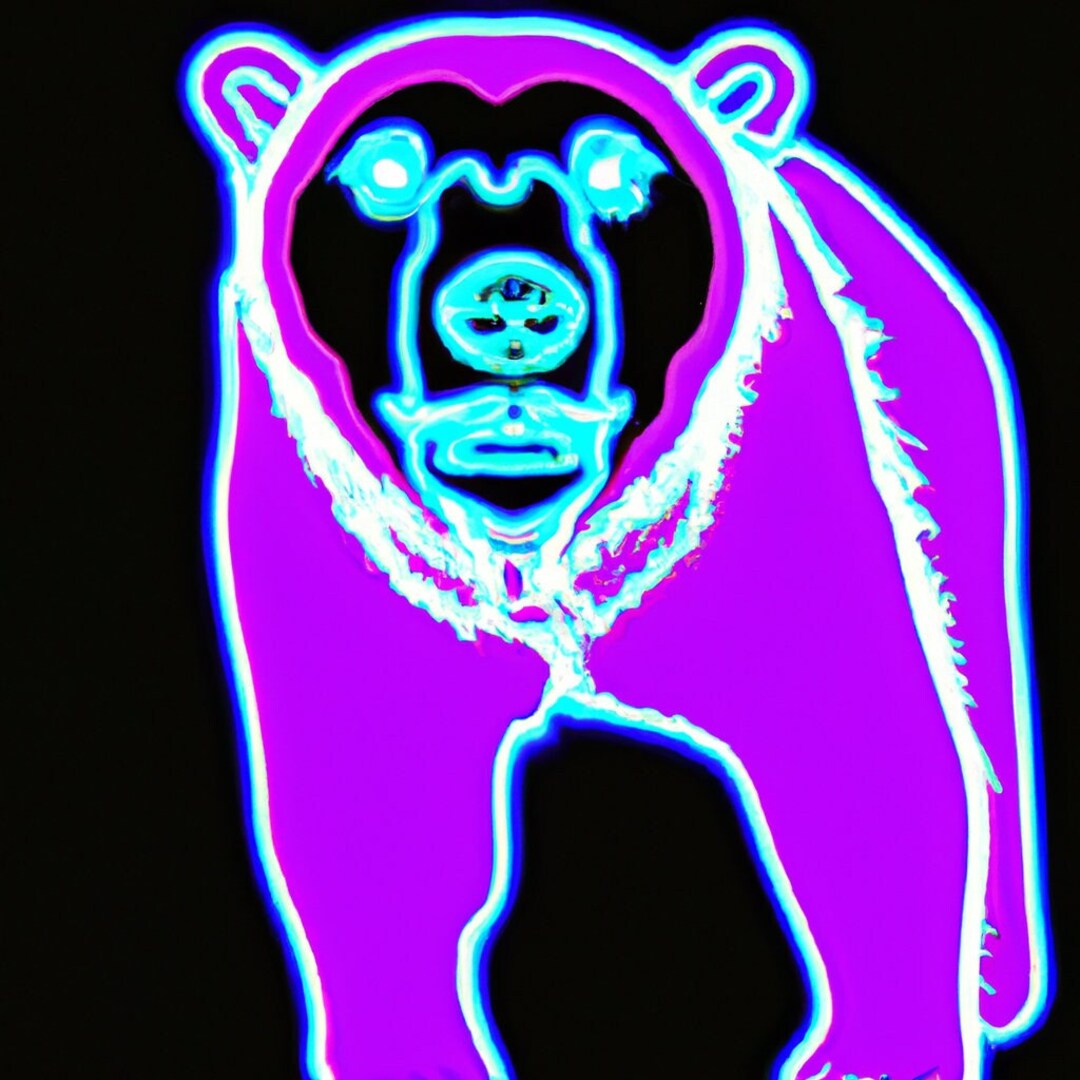 Neon Polar Bear Generated Feb 7, 2023, 10:41 PM - Etsy