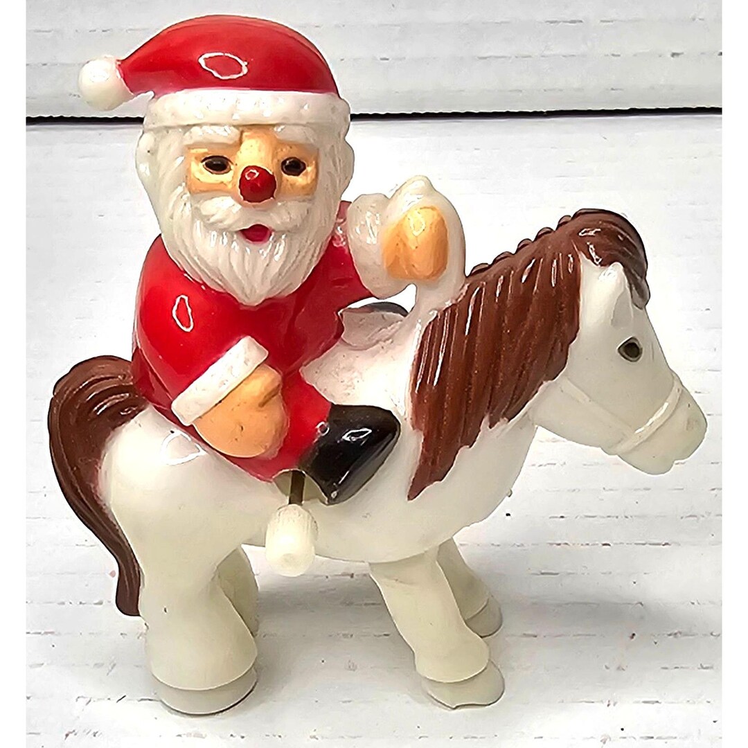 Vintage Wind-up Santa Claus Riding Horse Christmas Toy Works - Etsy