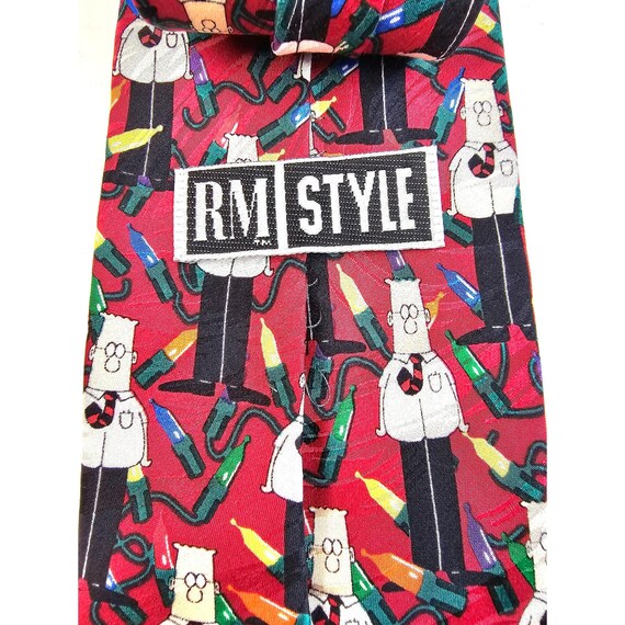 Vintage Dilbert Christmas Lights Silk Tie By RM Style… - Gem