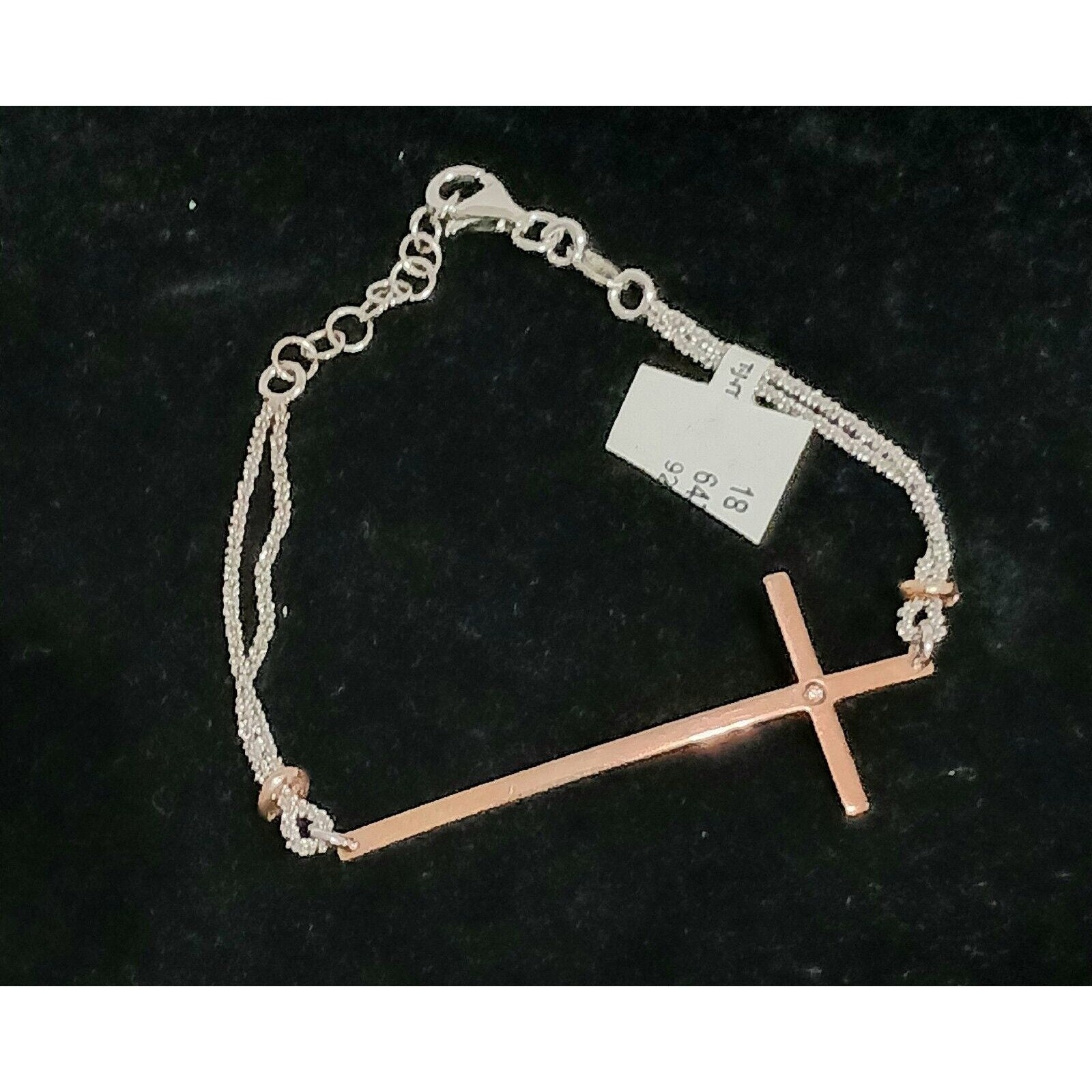 Dyadema Italian Sterling Silver .925 Sideways Cross Bracelet 7.5 Inches NWOT Etsy
