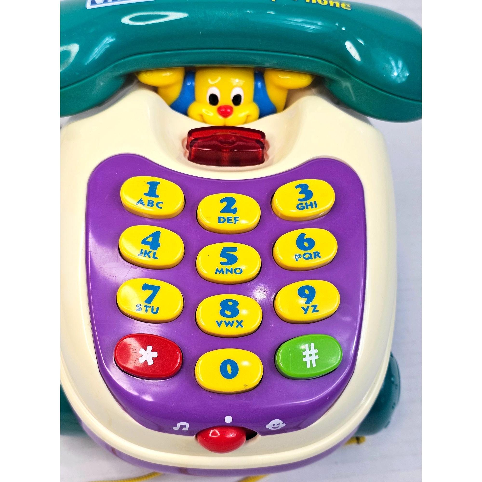 Vintage Vtech Pull Play Phone Toy With Lights & Sounds for Toddlers ...