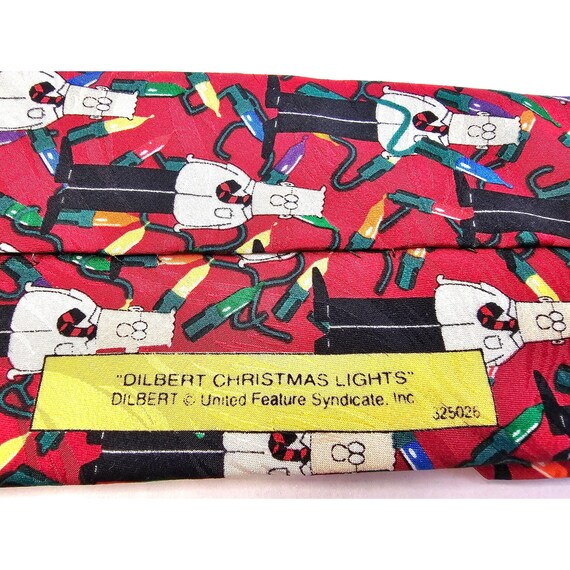 Vintage Dilbert Christmas Lights Silk Tie By RM Style… - Gem