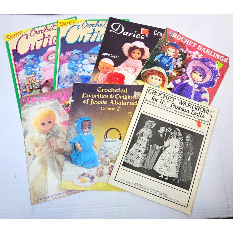 Vintage Crochet Pattern Booklet Collection for Dolls and Fashion Cuties ...