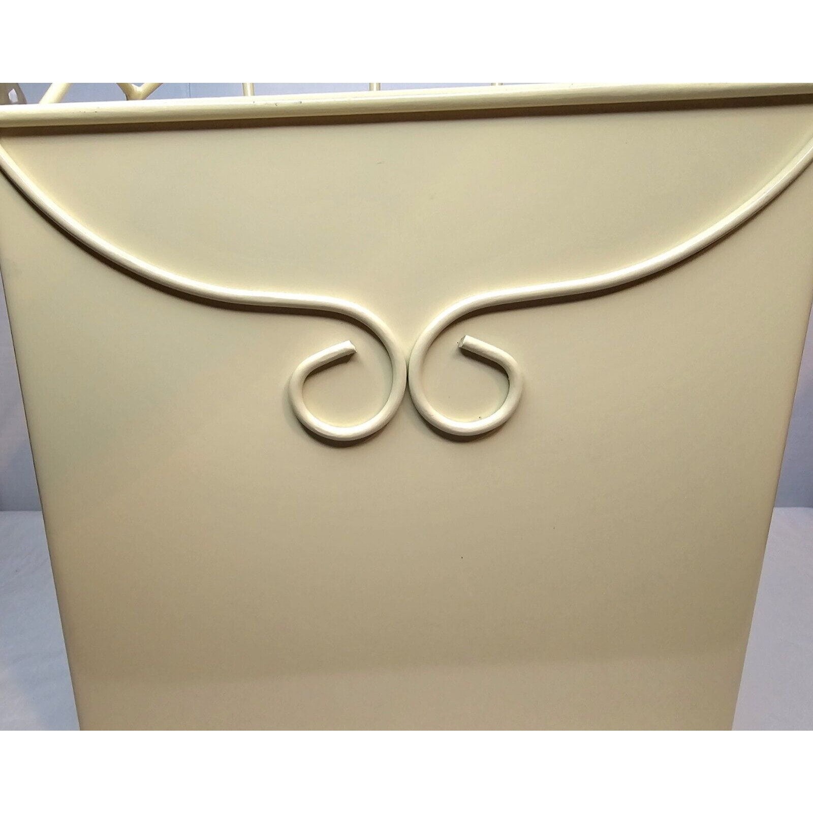 MCM Vintage Metal Decorative Trash Can Heavy Duty Cream/yellow 15.5x11 ...