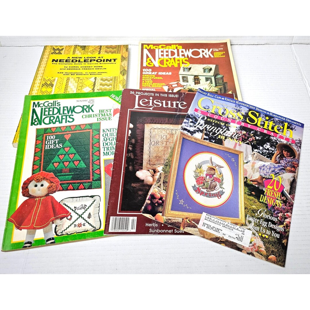 Set of 5 Vintage Needlework & Craft Magazines Featuring Needlepoint ...