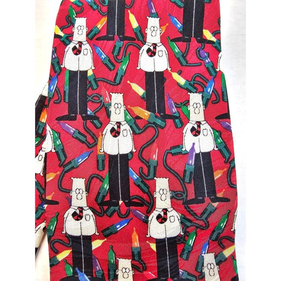 Vintage Dilbert Christmas Lights Silk Tie By RM Style… - Gem