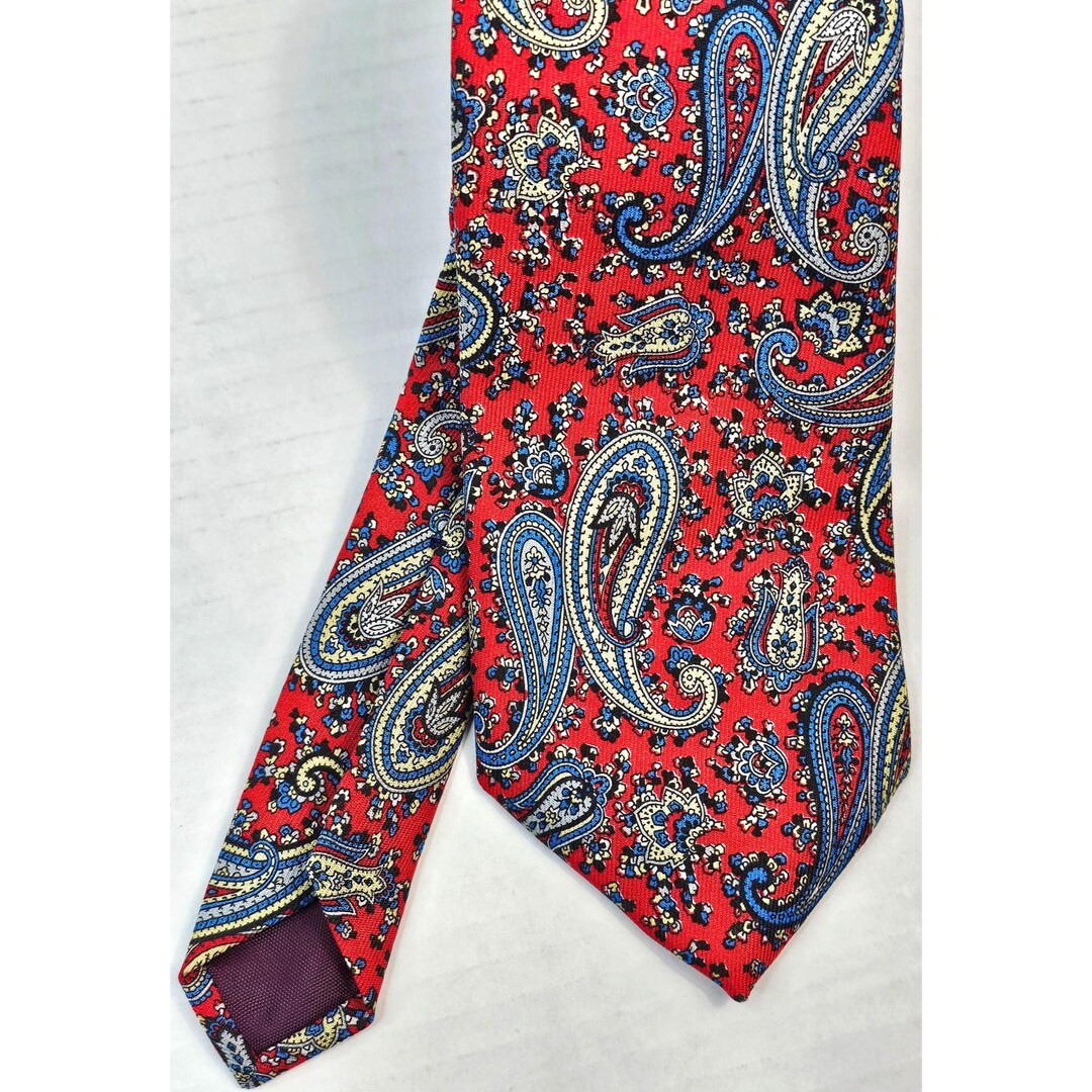 Vintage 1990s Ketch Red Paisley Necktie Silk Mens Tie Y2K - Etsy