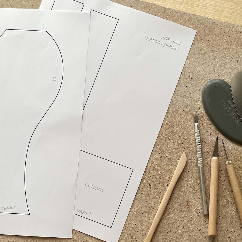 Pottery Vase Template Ceramics Tools Slab Building Vessel Easy DIY ...