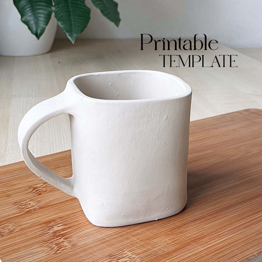 Squared Mug Template: DIY Slab Building Pottery (PDF Pattern) - Etsy
