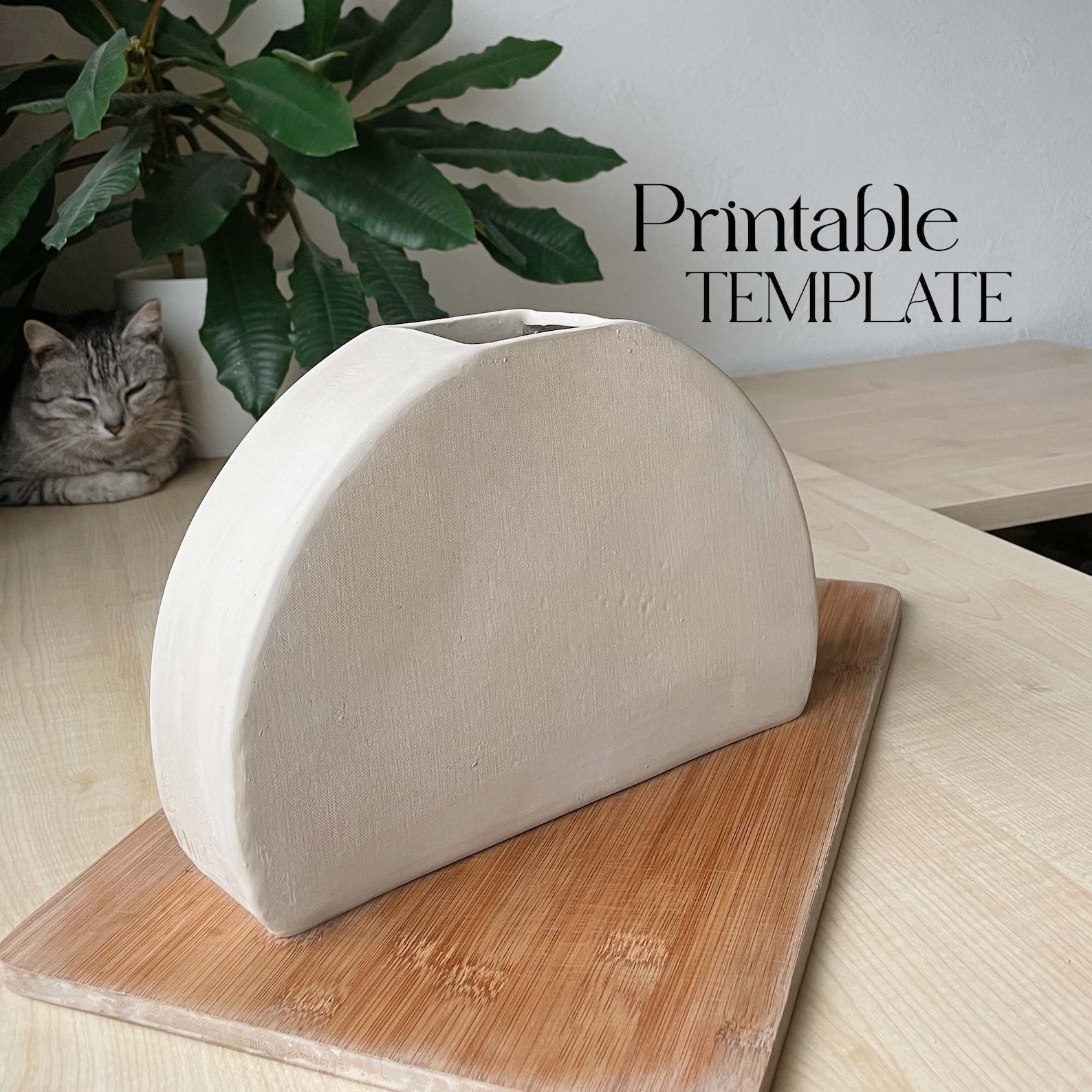 Simple Vase Template Ceramics Tools Slab Building Half Moon Pottery ...