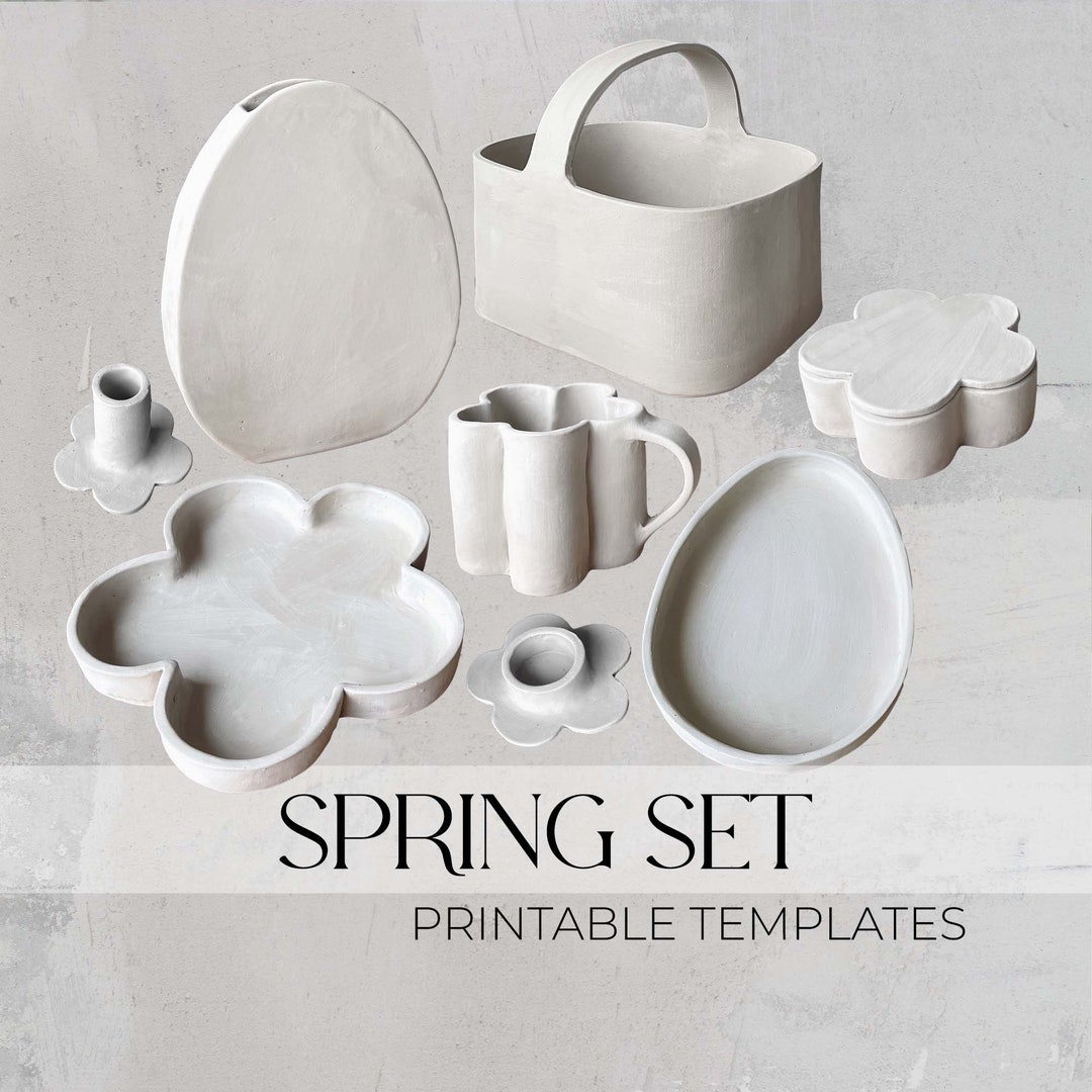 Spring Templates SET | Ceramics Tools | Slab Building Mug | Easy DIY ...