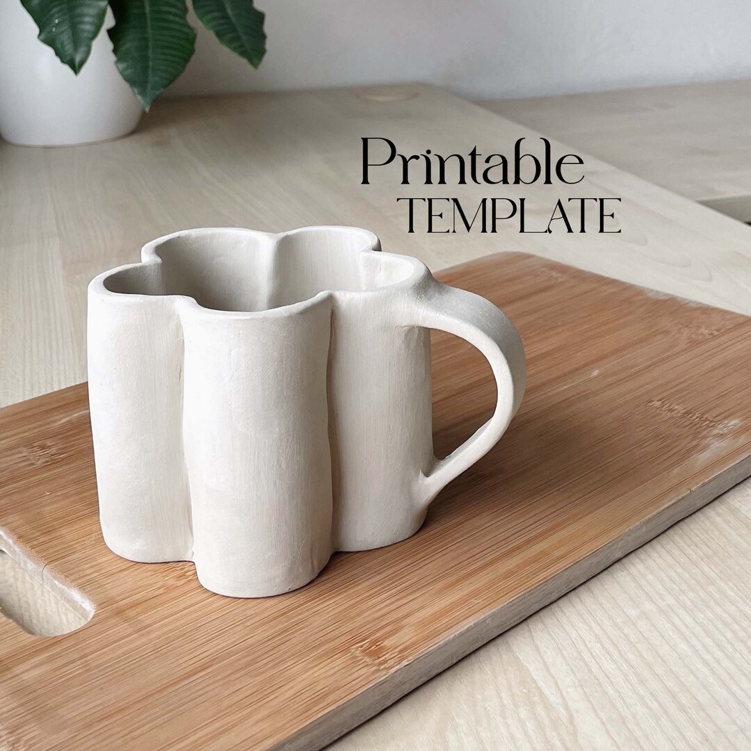 Flower Mug Template | Ceramics Tools | Slab Building Cup | Easy DIY ...