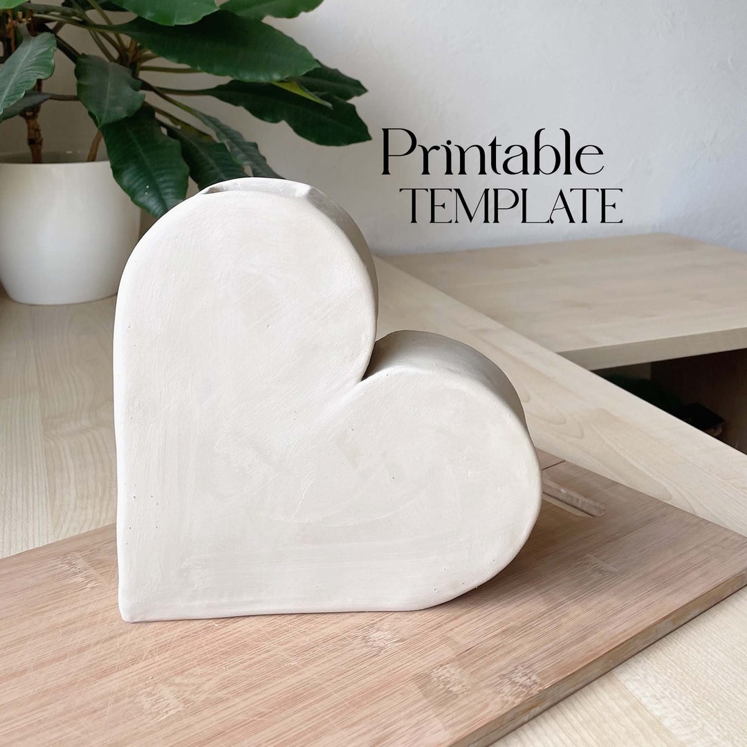 Heart Shaped Vase Template | Valentine's Day Ceramics | Slab Building Vessel | Easy DIY Tools ...