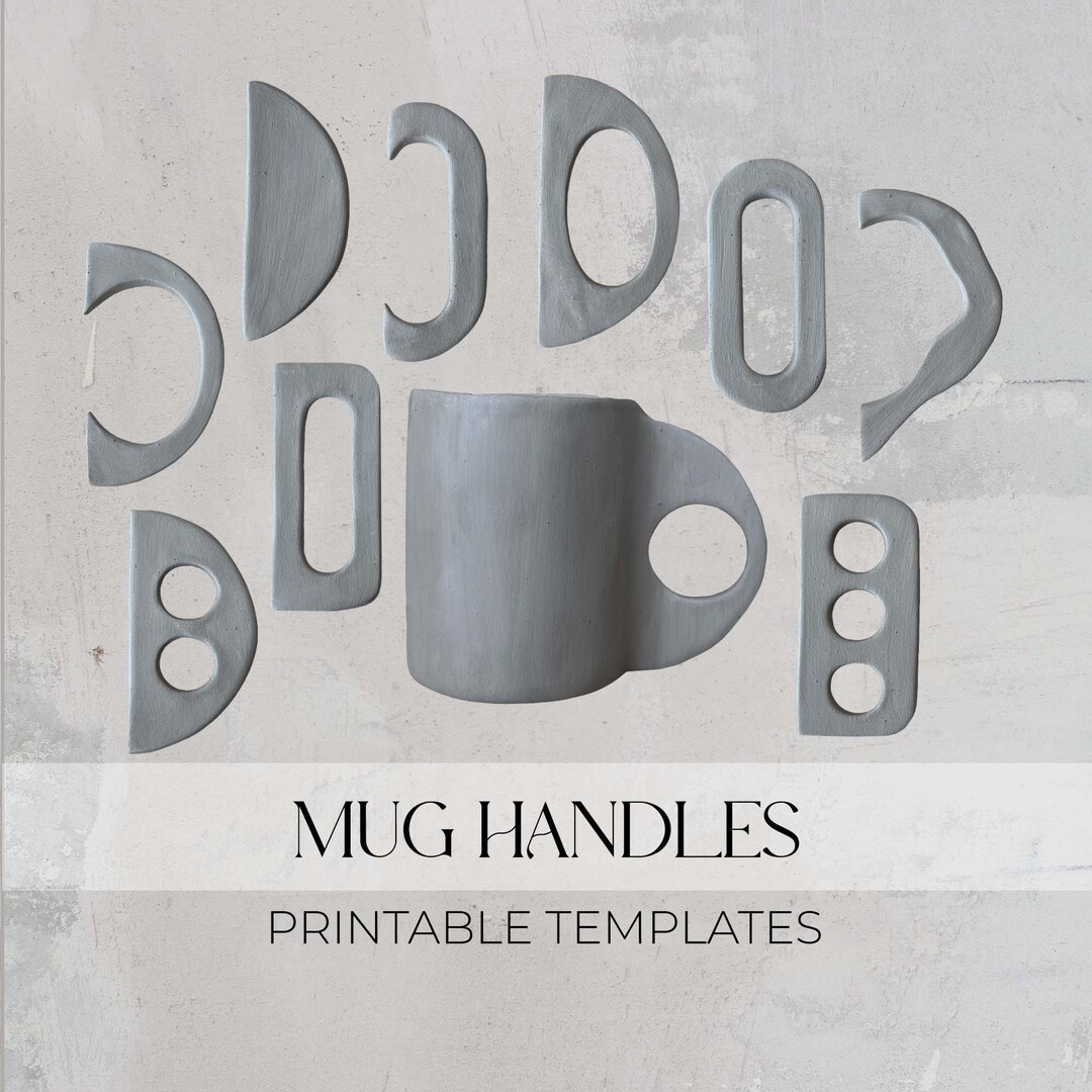 Modern Mug Handle Templates: Slab Building Pottery Tools (PDF Pattern ...